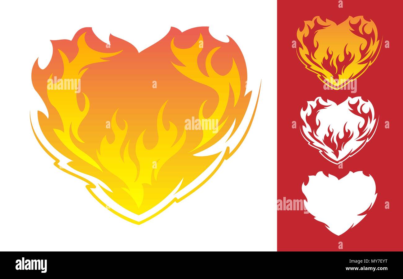 Burning Heart icon Stock Vector Image & Art - Alamy