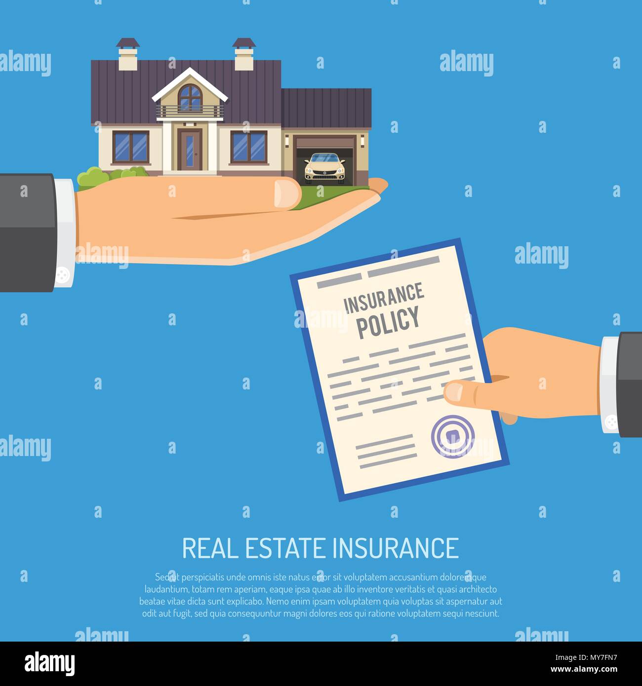 Real Estate Insurance Concept Stock Vector Image & Art - Alamy