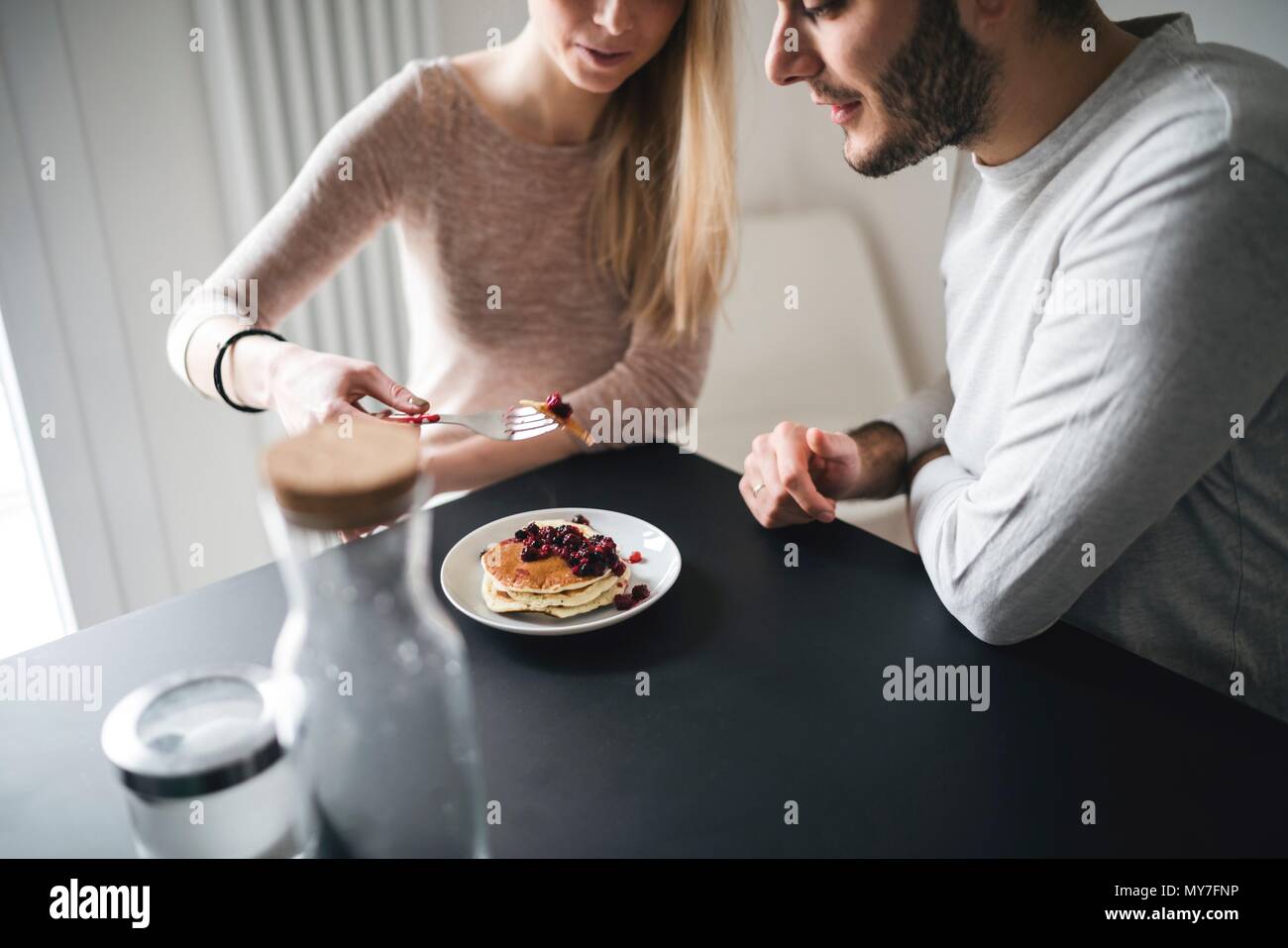 Eating pancakes woman hi-res stock photography and images - Alamy