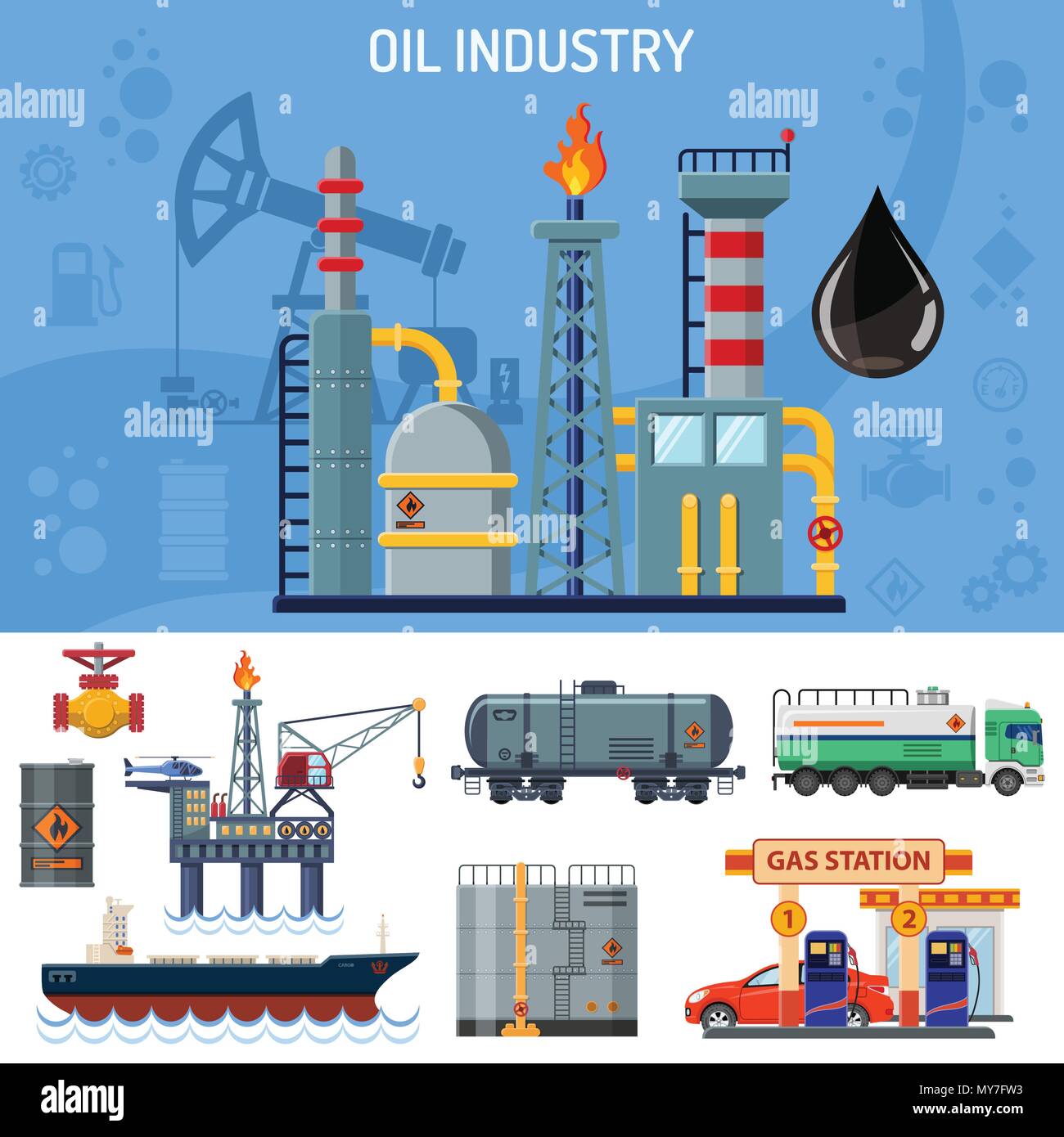 Oil Industry Banner Stock Vector Image & Art - Alamy