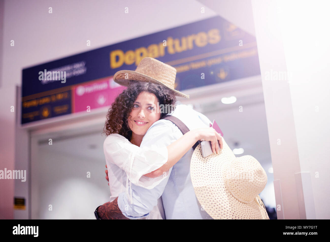 Airport lounge woman hi-res stock photography and images - Alamy