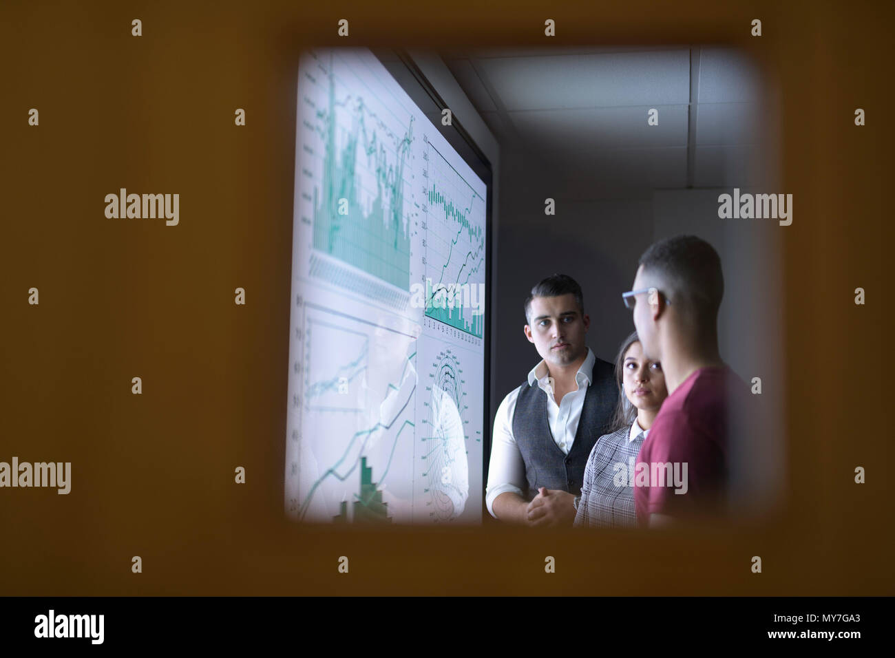 Woman see through door hi-res stock photography and images - Alamy