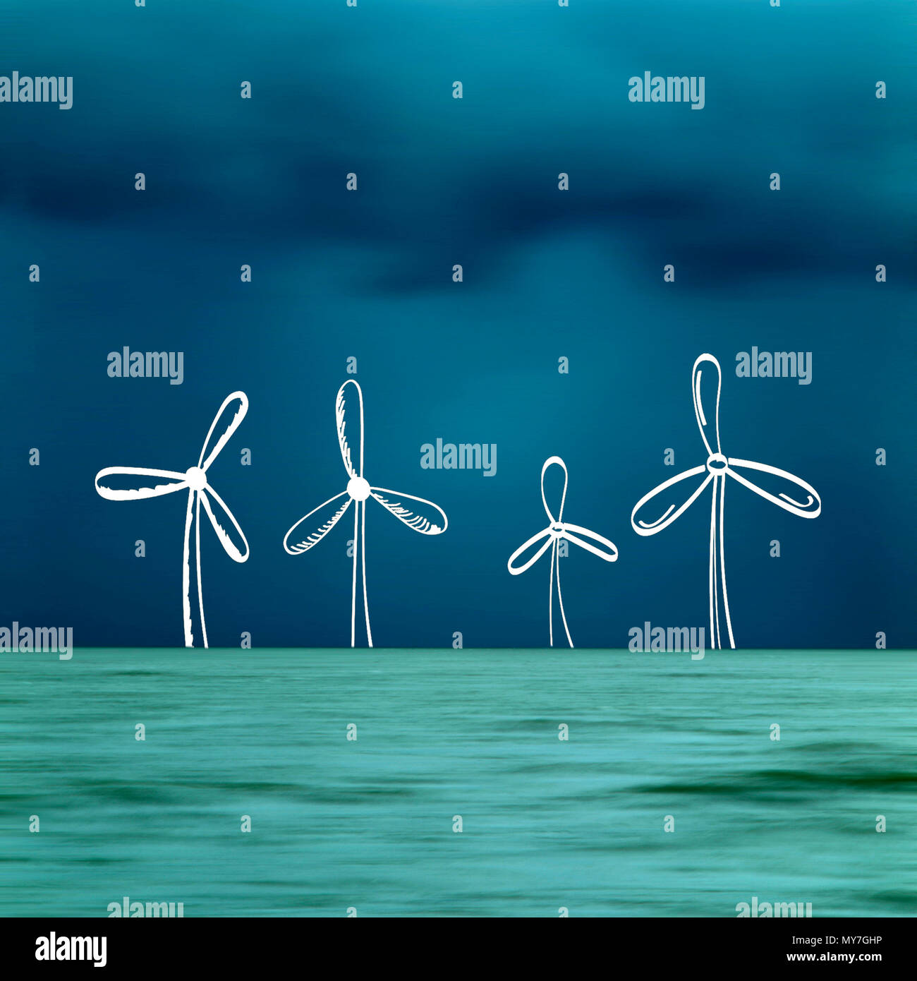 Wind turbine drawing hi-res stock photography and images - Alamy