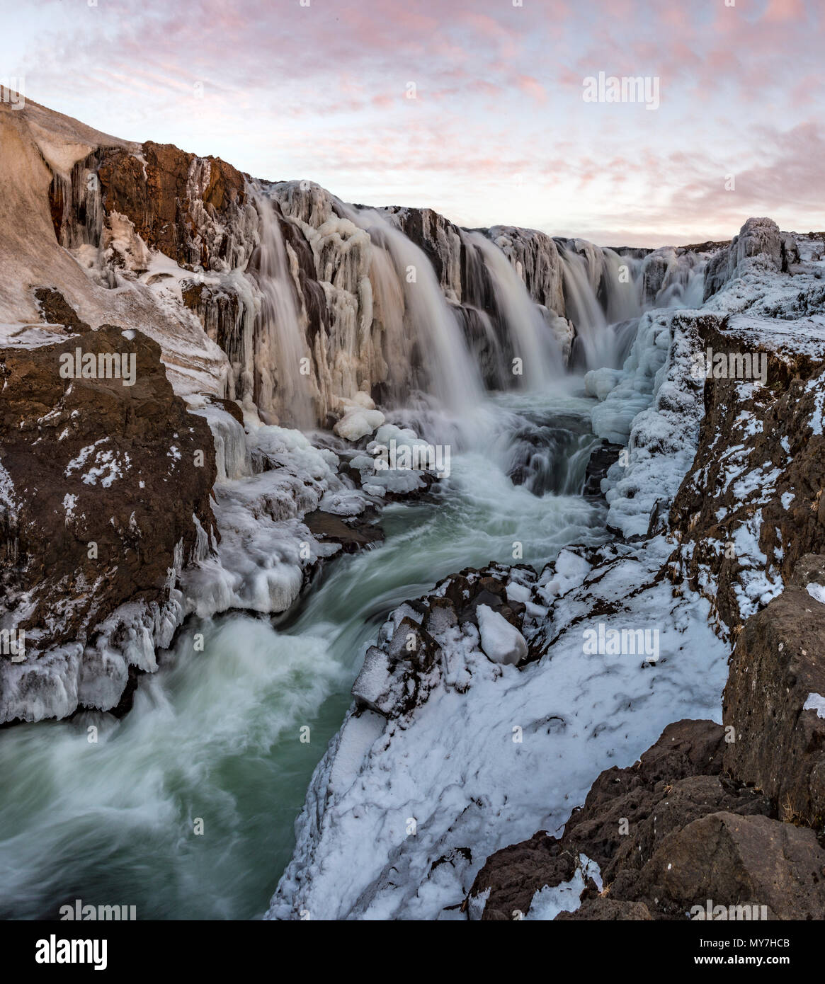 Snow valley waterfall winter hi-res stock photography and images - Alamy