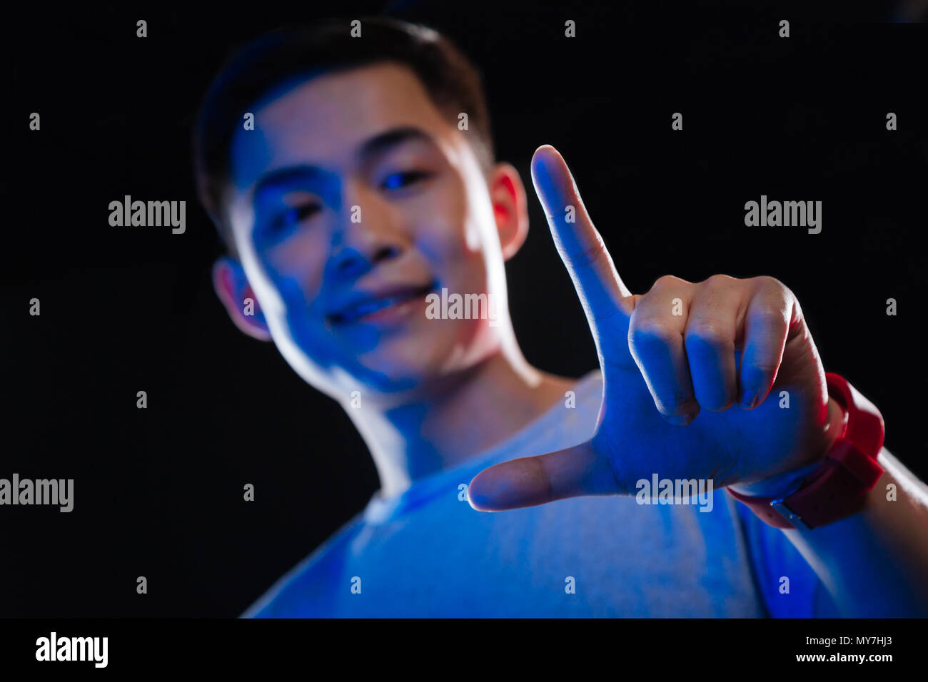 Selective focus handsome multicultural hi-res stock photography and ...