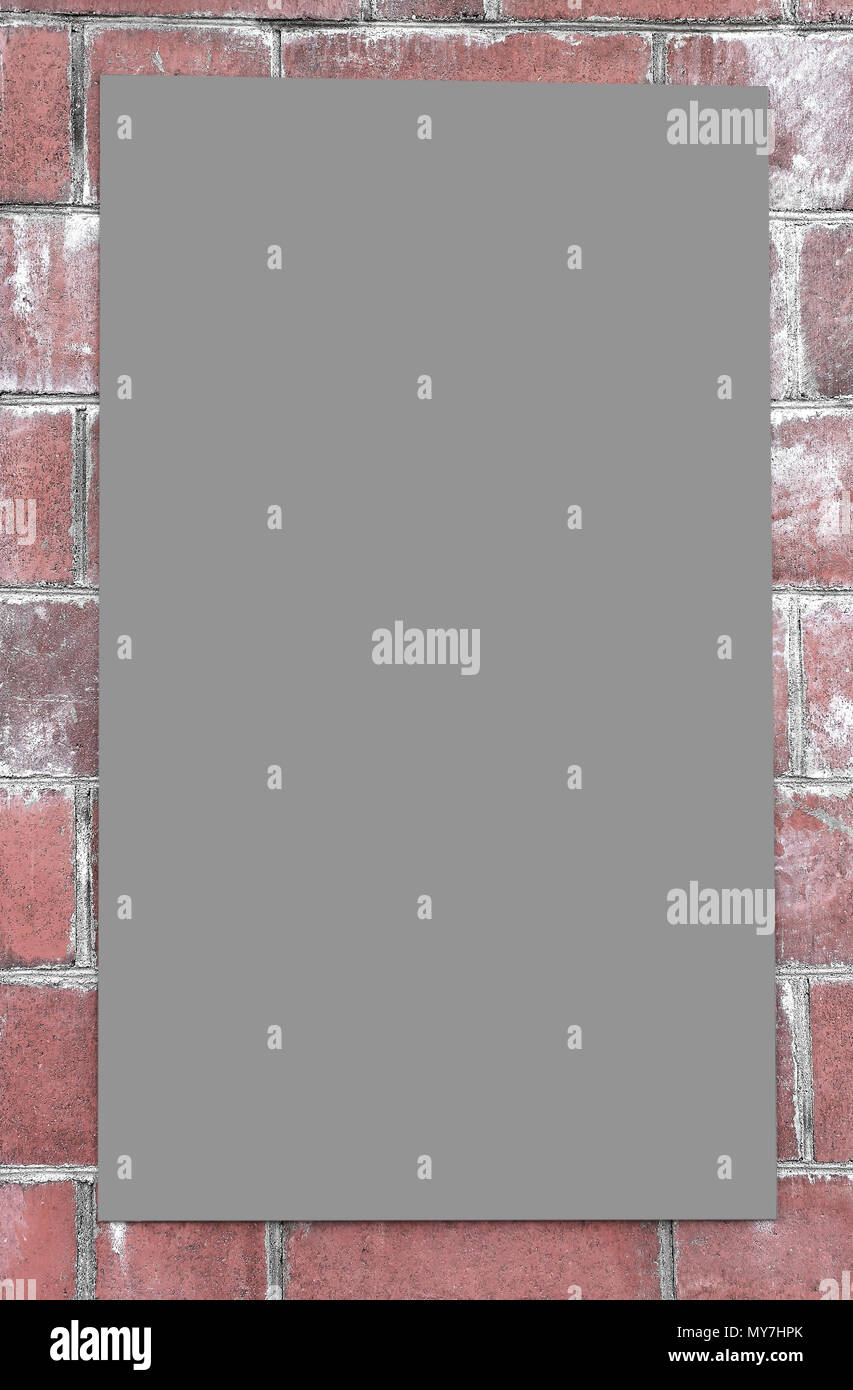 close up.blank metal plate on brick wall Stock Photo - Alamy