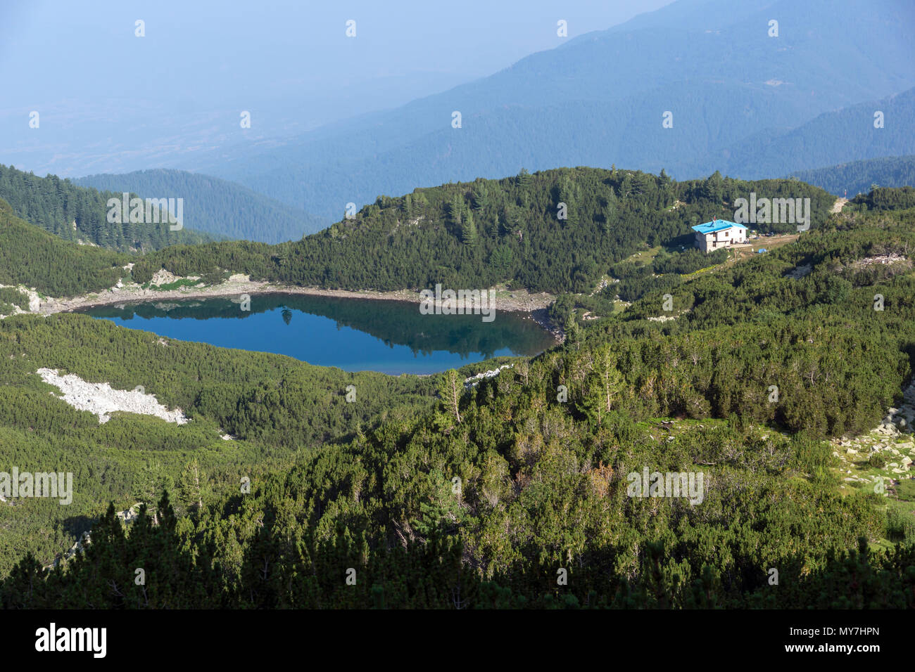 Amazing view with clear sky of Sinanitsa lake, Pirin Mountain, Bulgaria ...