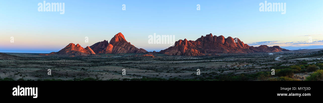 Panorama of the Spitzkoppe and Pontok mountains, Erongo region, Namibia ...