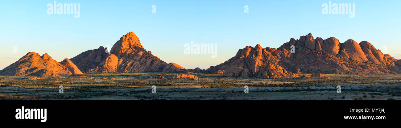 Panorama of the Spitzkoppe and Pontok mountains, Erongo region, Namibia ...