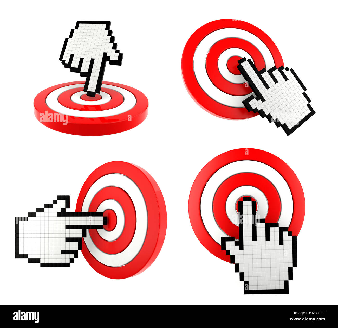 Set icon of mouse finger cursor pointing at the target Stock Photo - Alamy