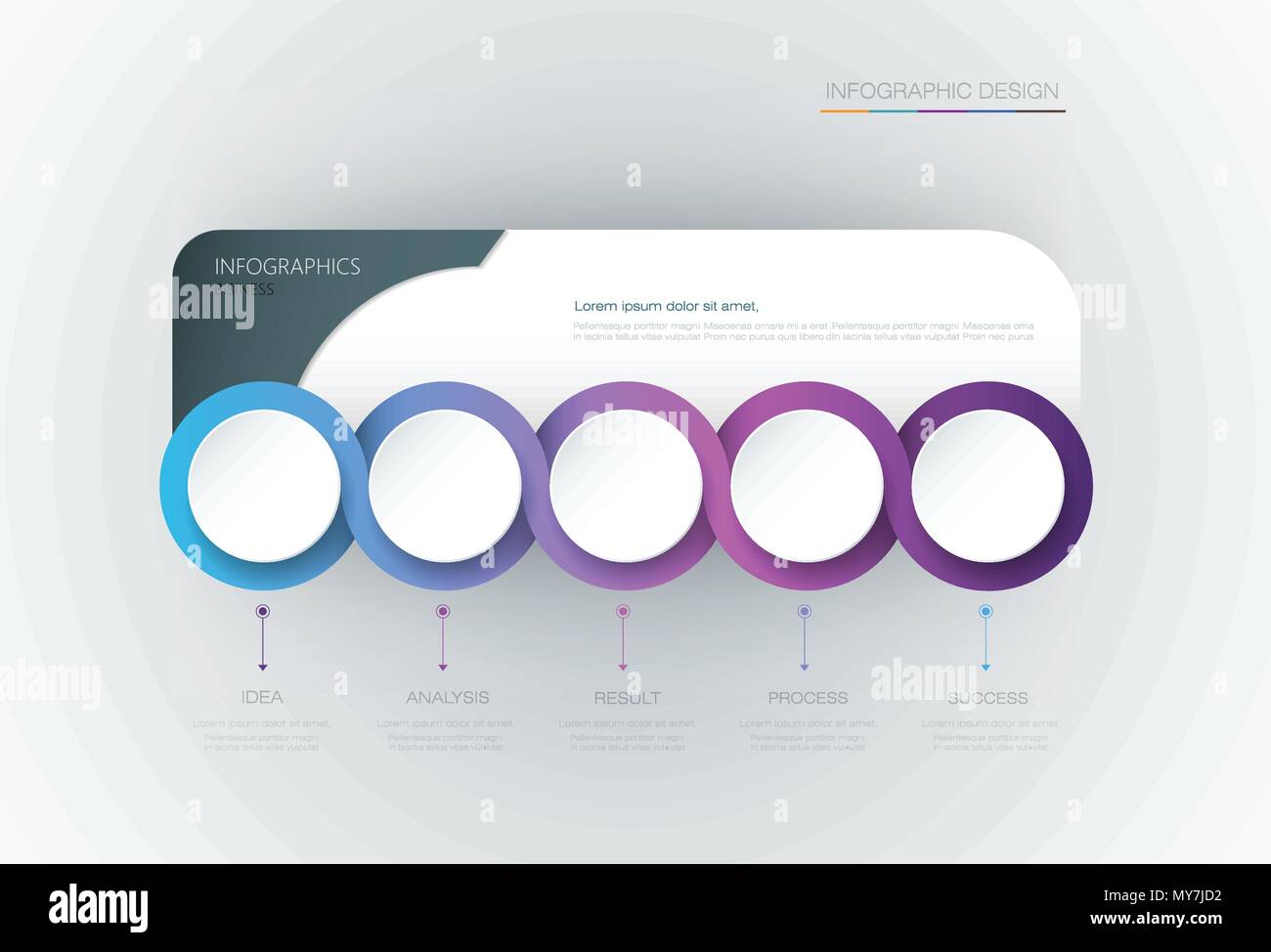 Vector Infographic 3d circle label template design.Infograph with 5 ...