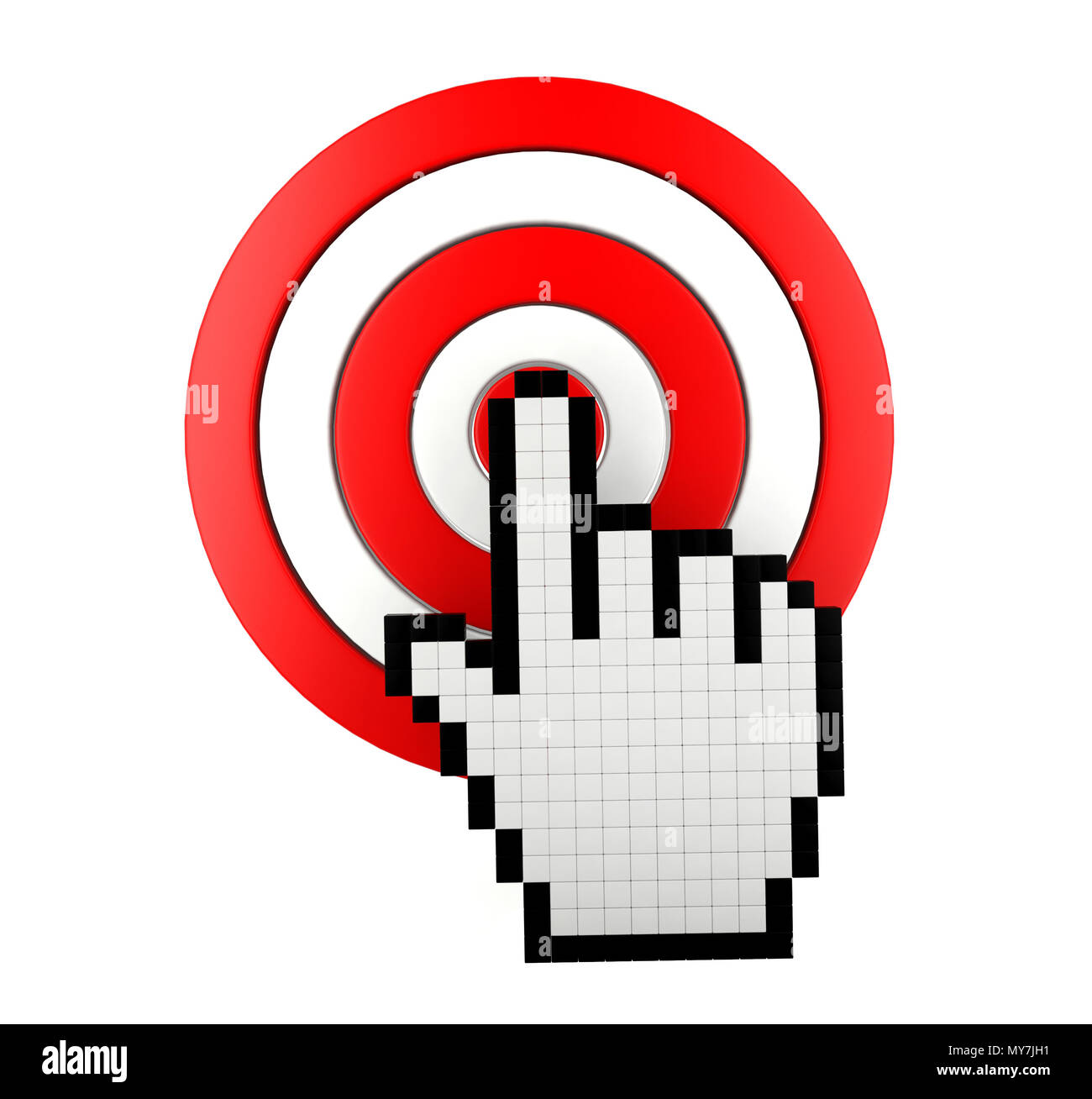 Set icon of mouse finger cursor pointing at the target Stock Photo - Alamy