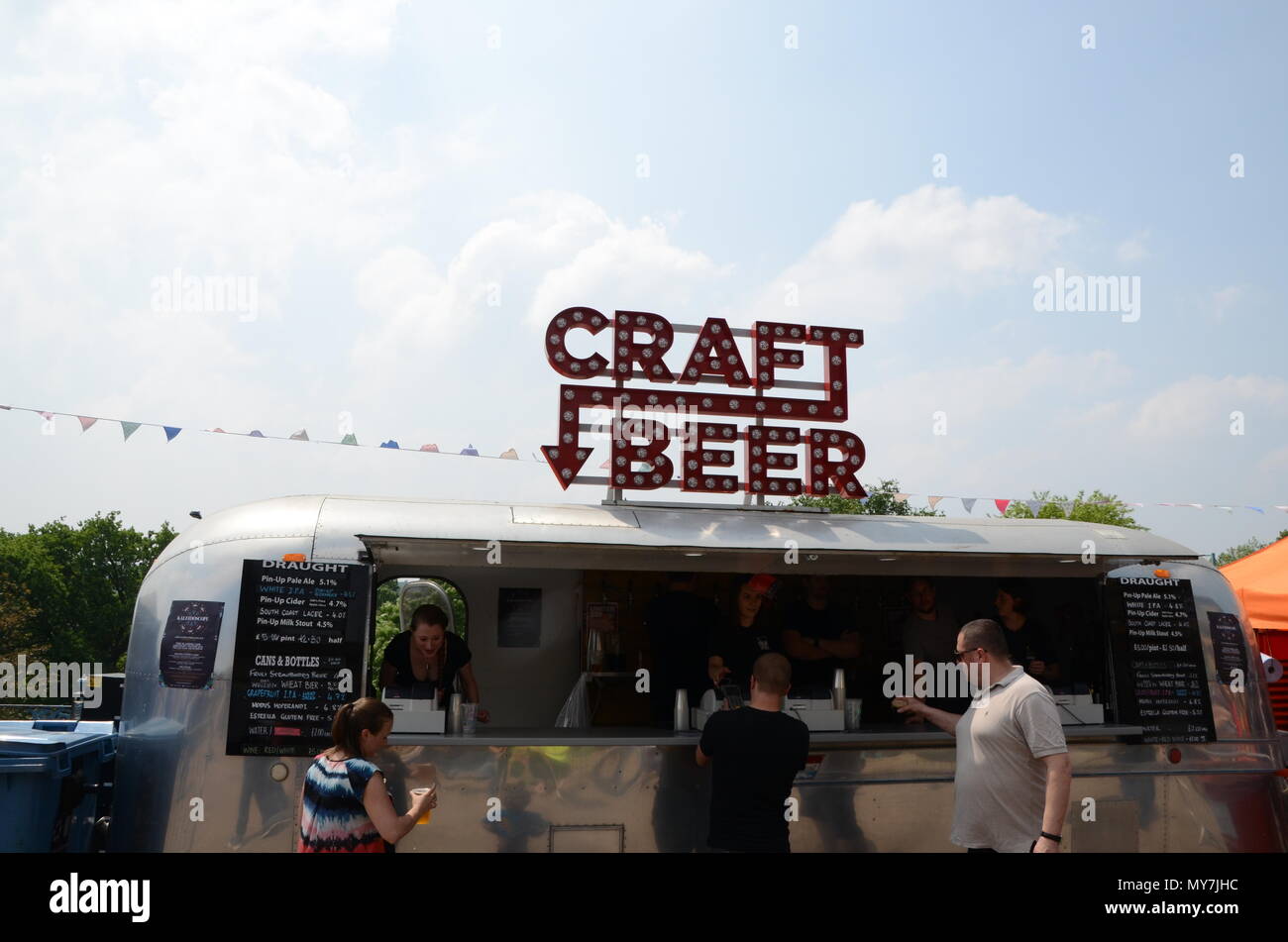 craft beer stall at the street food festival at alexandra palace london ...