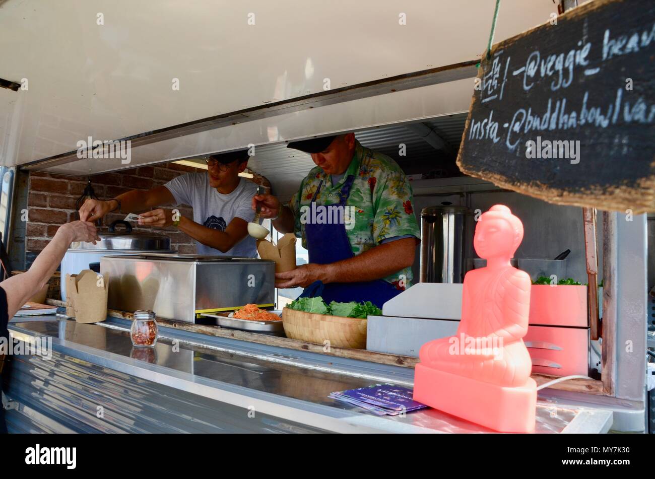 buddha bowls stall at the street food festival at alexandra palace ...