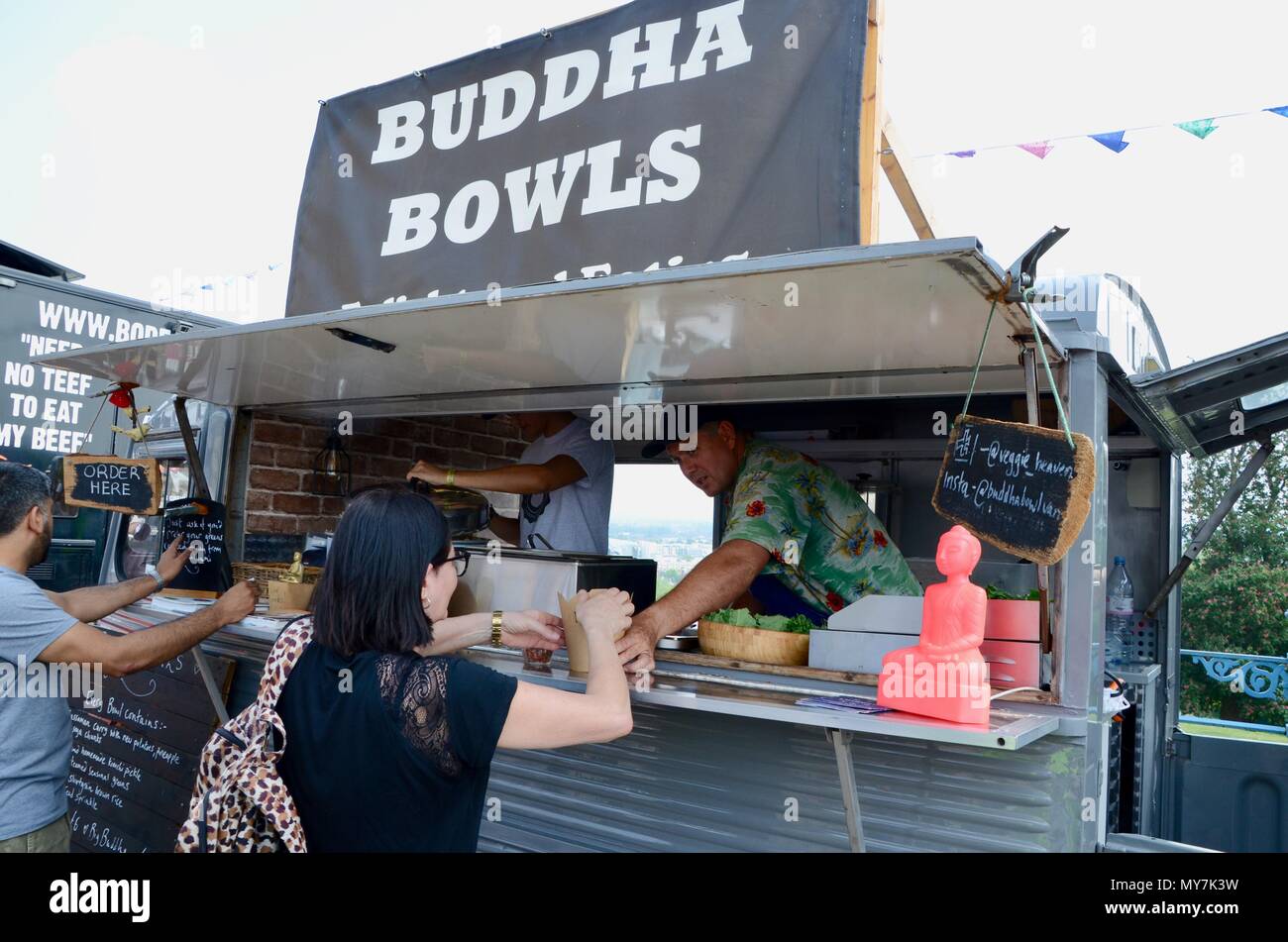 buddha bowls stall at the street food festival at alexandra palace ...