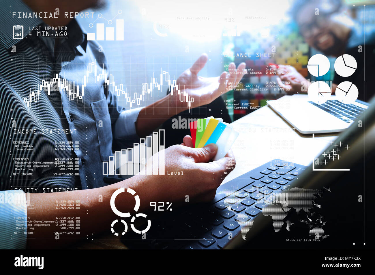 Financial report data of business operations (balance sheet and income ...