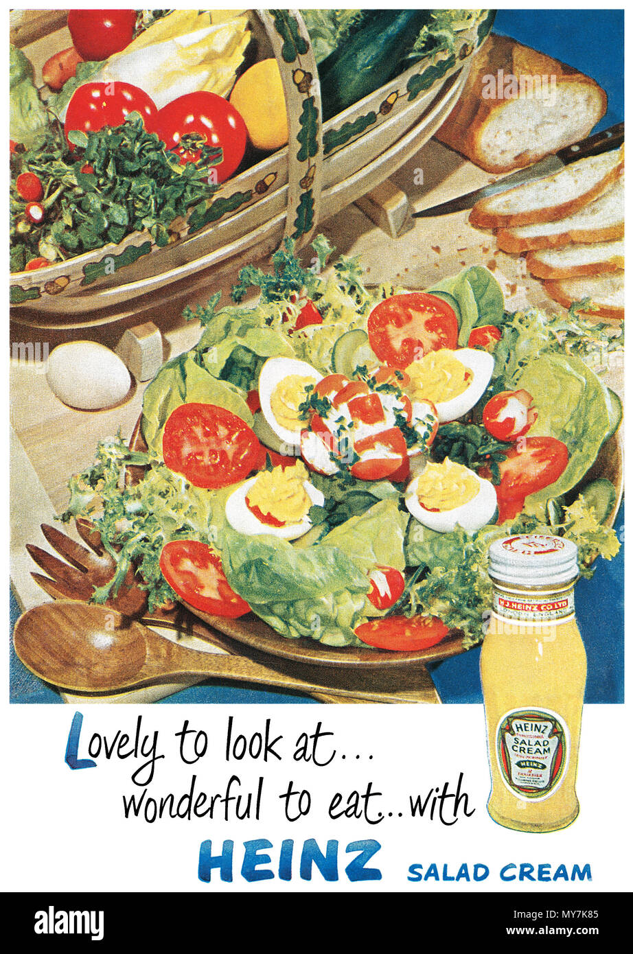 1950 British advertisement for Heinz salad cream Stock Photo - Alamy