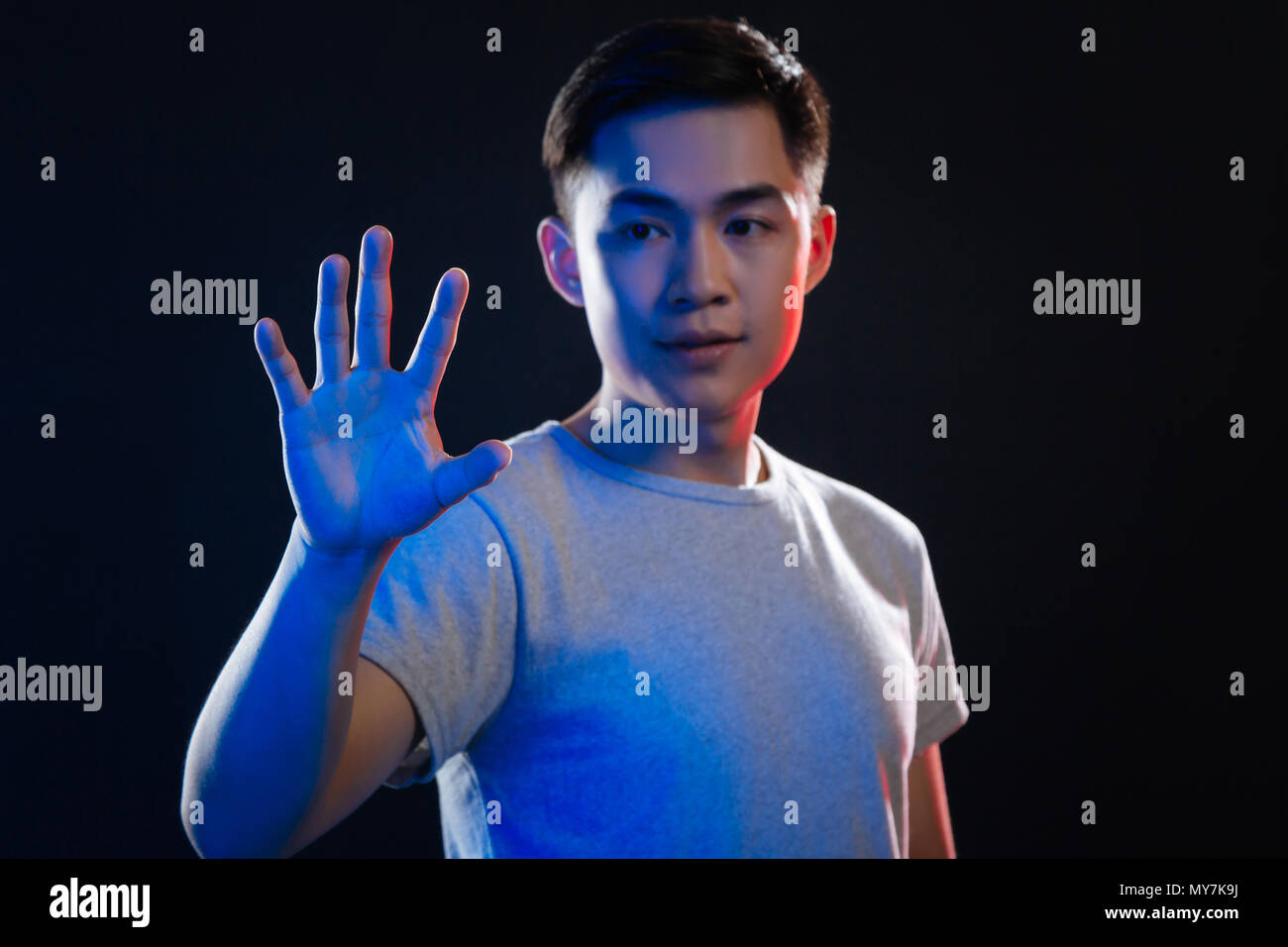 Selective focus of a male hand Stock Photo - Alamy