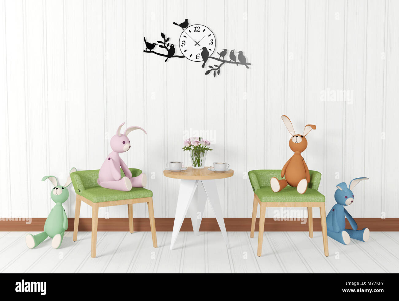 White room interior and room decorating objects Stock Photo - Alamy