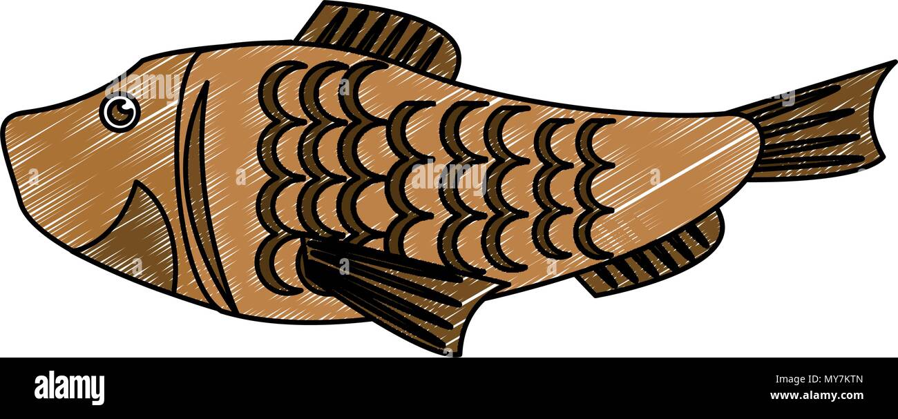 Fish seafood symbol scribble Stock Vector Image & Art - Alamy