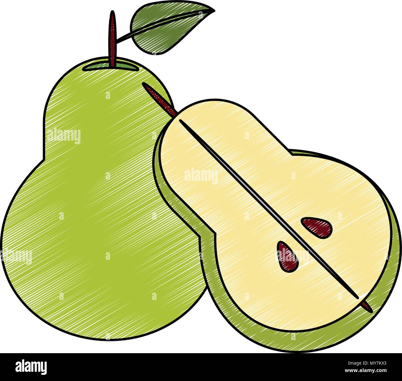 Pears delicious fruit scribble Stock Vector Image & Art - Alamy