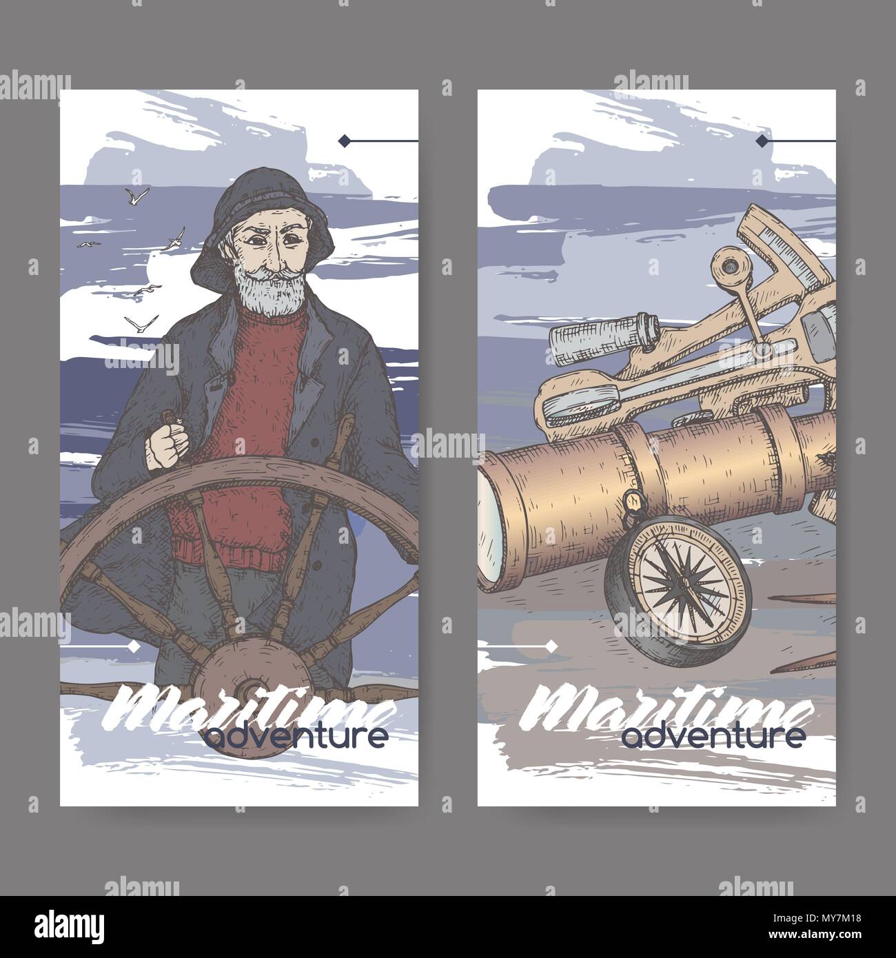 Old navigational instruments Stock Vector Images - Alamy