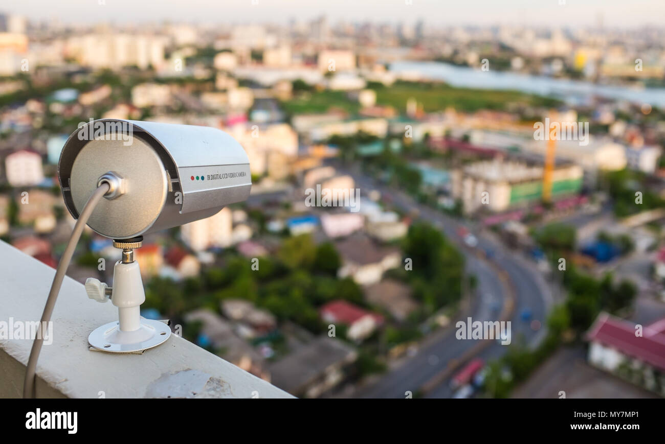 CCTV Camera or surveillance with sunlight Stock Photo - Alamy