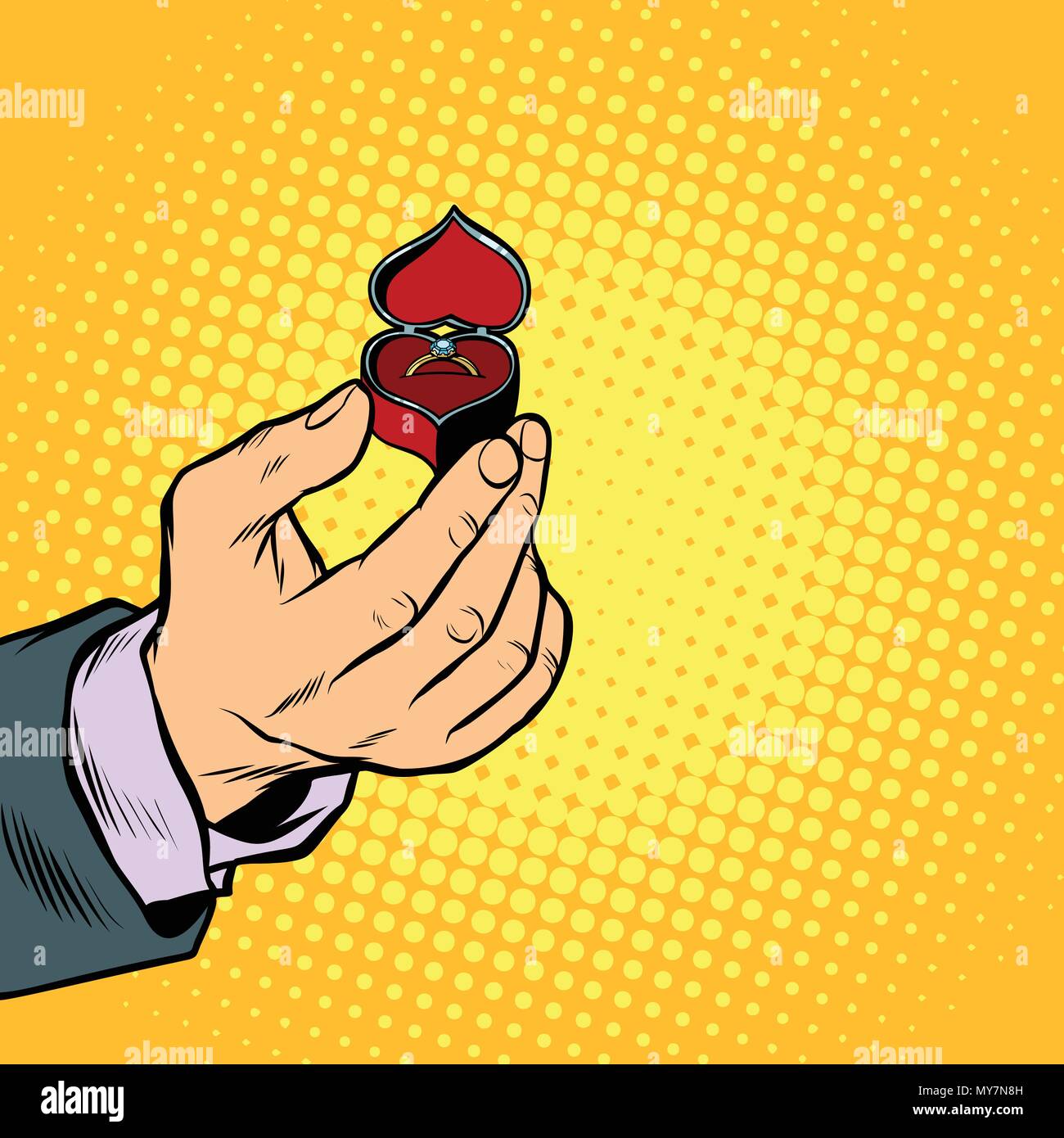 Wedding ring box man Stock Vector Images - Alamy