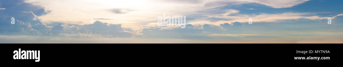 Wide Range view of sky with cloud and sun light Stock Photo - Alamy