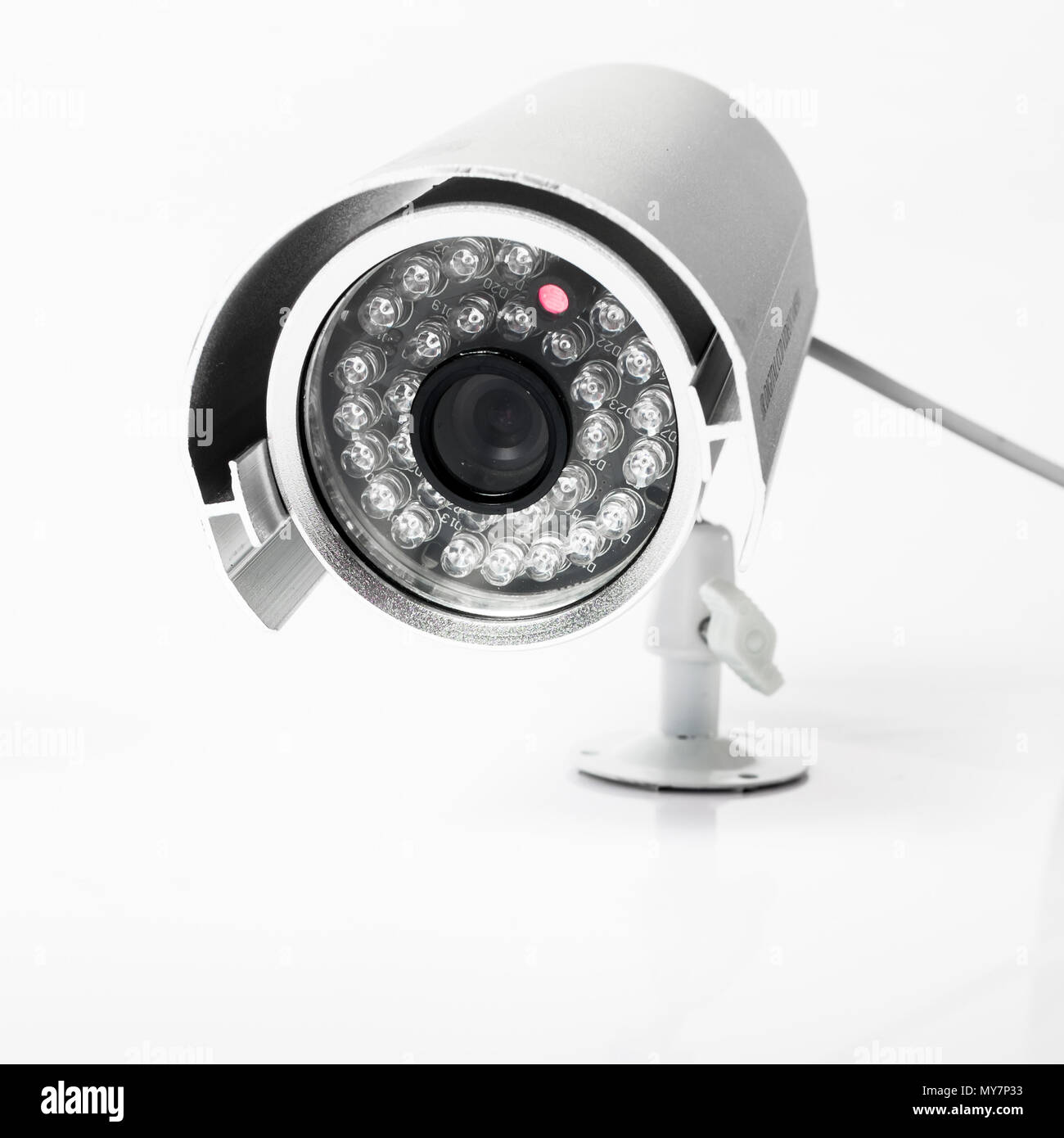 CCTV Camera of Surveillance isolate on white background with reflection ...
