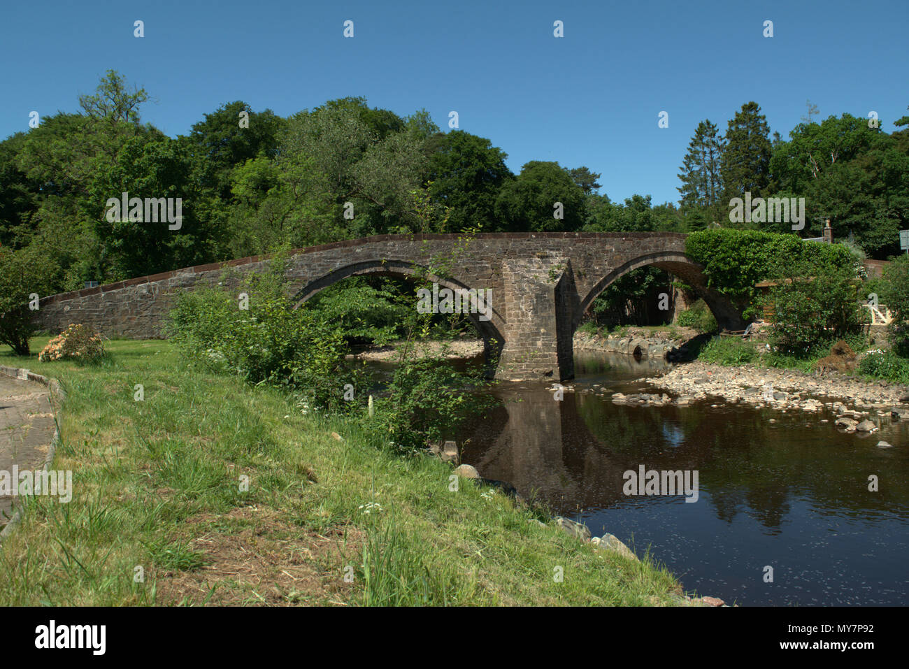 Arched bridge over the River Ayr at Sorn, Ayrshire, Scotland Stock ...