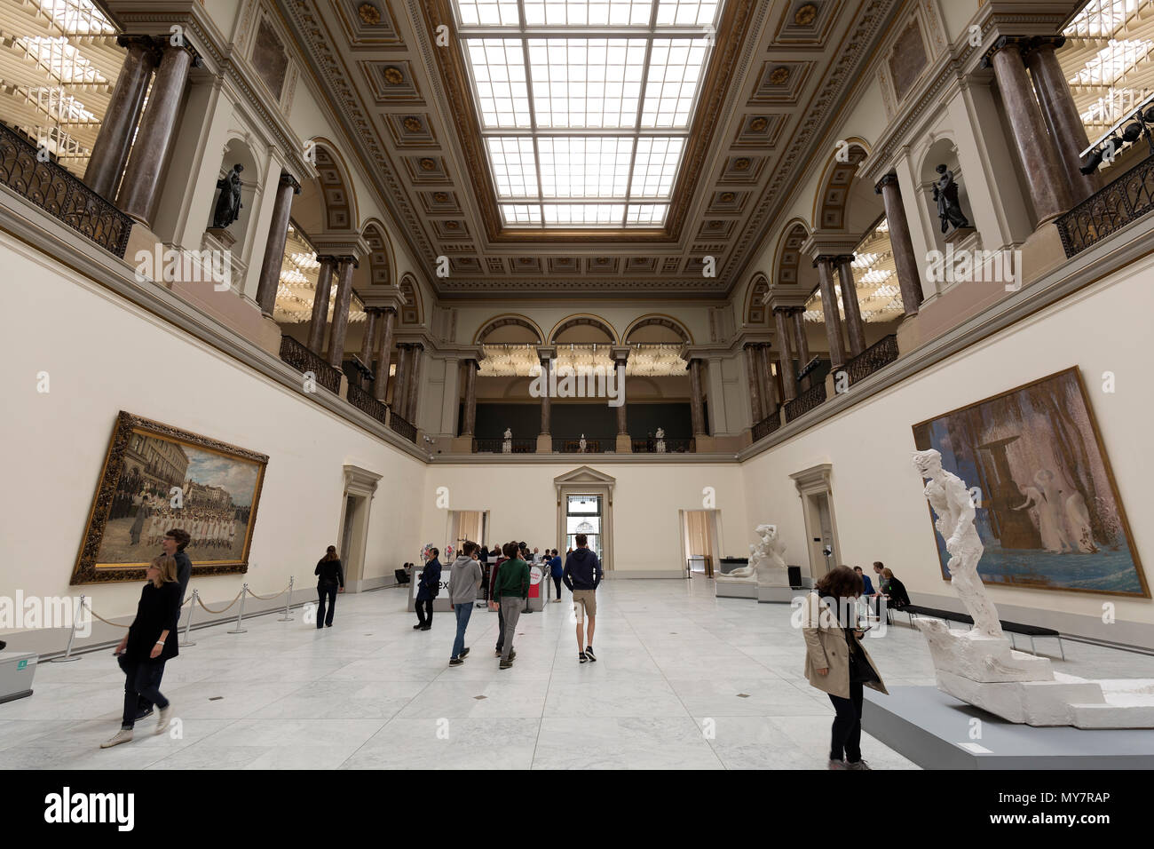 Brussels, Belgium. May 3, 2018: Interior of the Museum of Fine Arts in ...