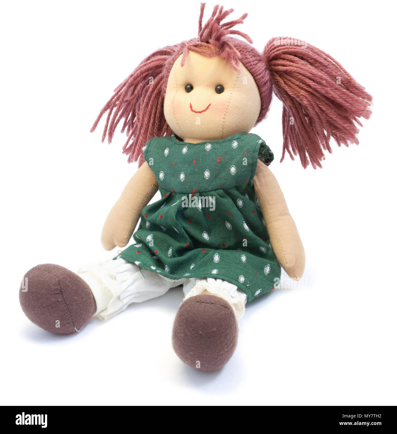 Doll made by hand. on a white background Stock Photo - Alamy
