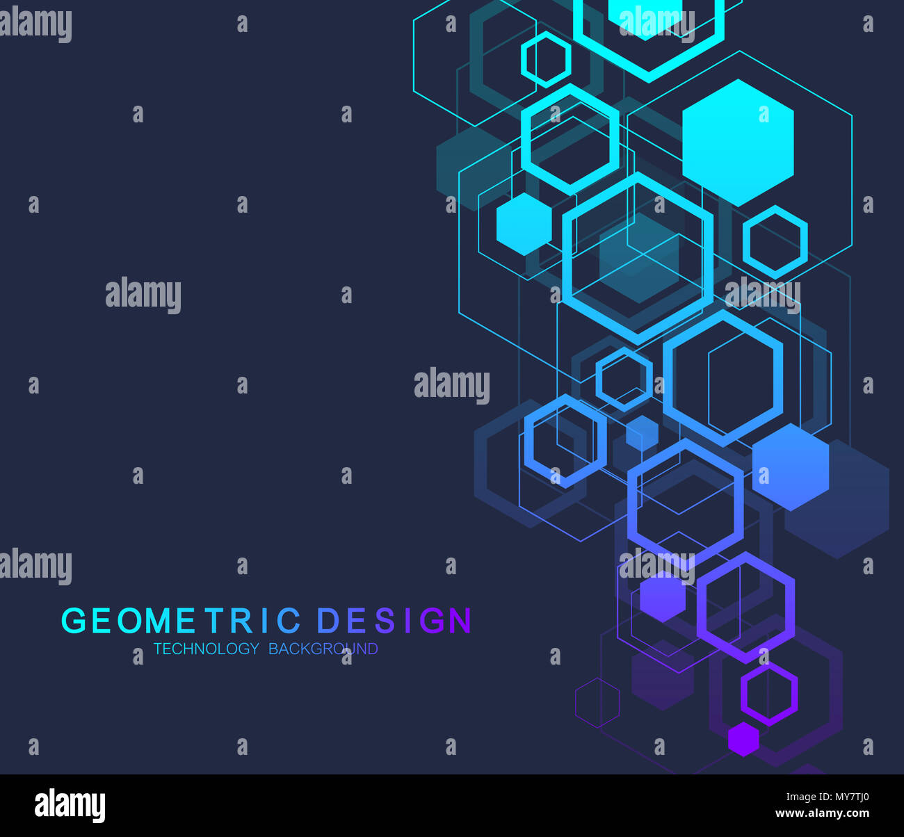 Geometric abstract molecule background for medicine, science ...