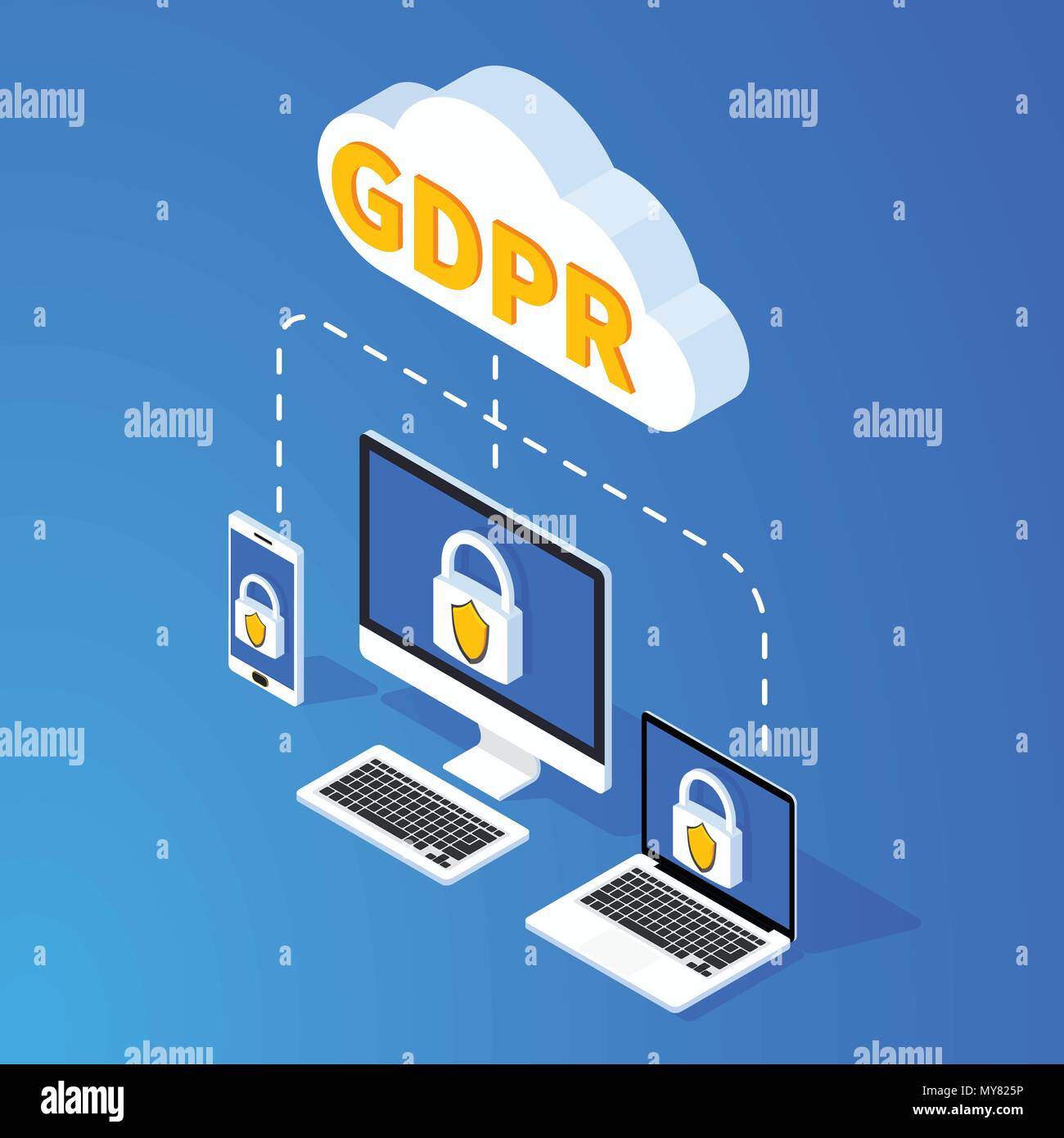General Data Protection Regulation - GDPR isometric concept. Vector ...