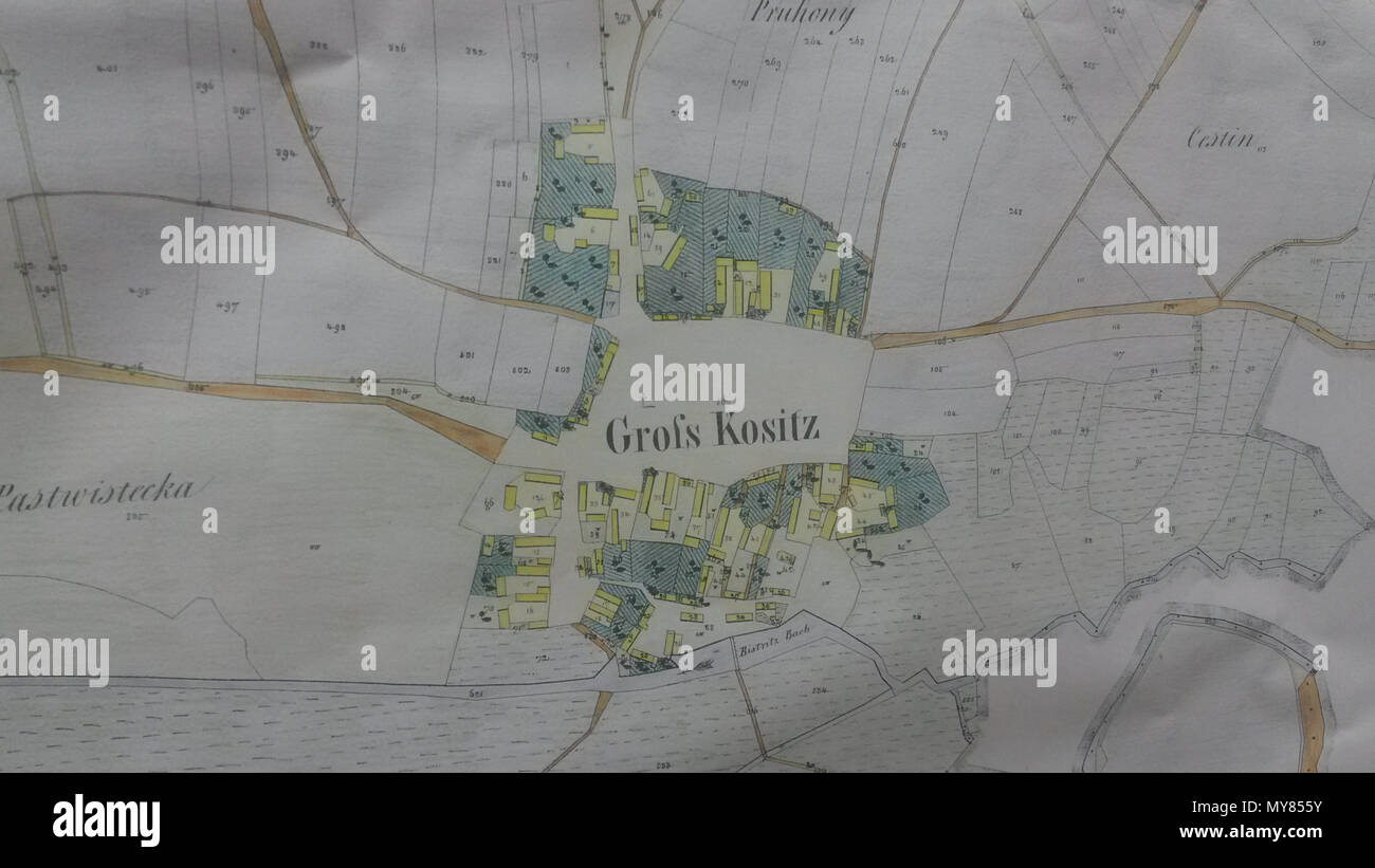 . English: Kosice, cadastral map 1841 Čeština: Kosice, katastrální mapa ...