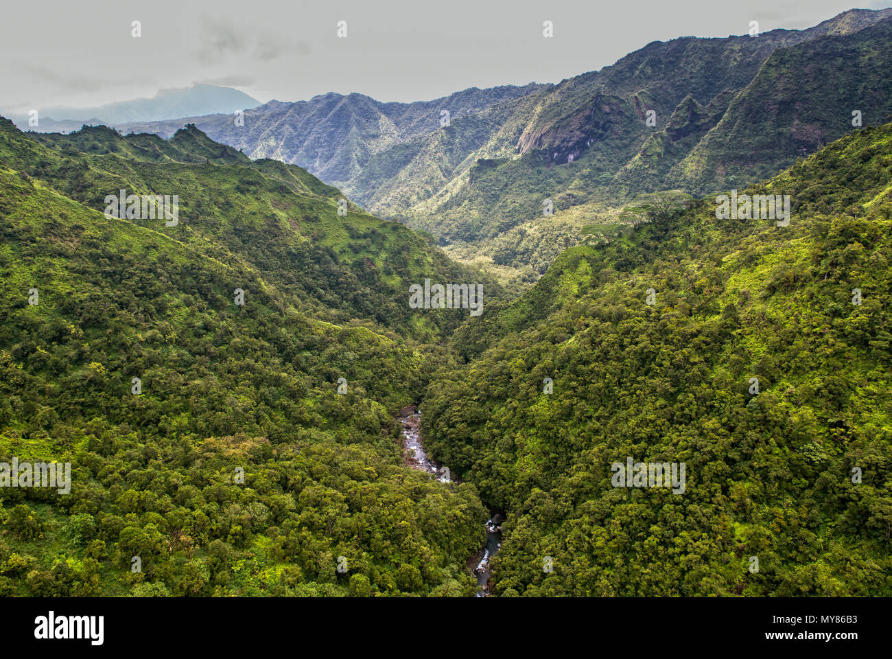 Aerial View over Kauai, Hawaii Stock Photo - Alamy