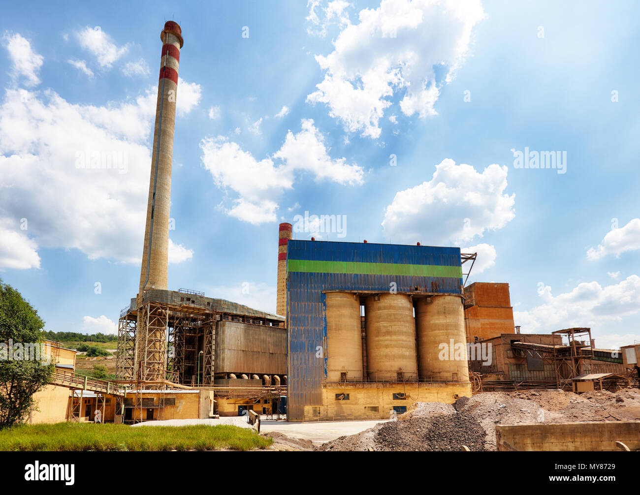 Factory with pipe Stock Photo - Alamy