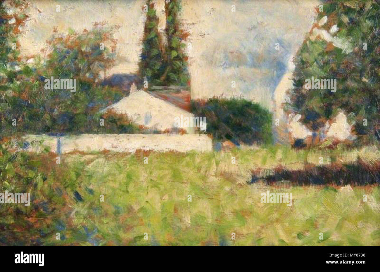 . English: House among Trees . circa 1883 207 Georges Seurat - House ...