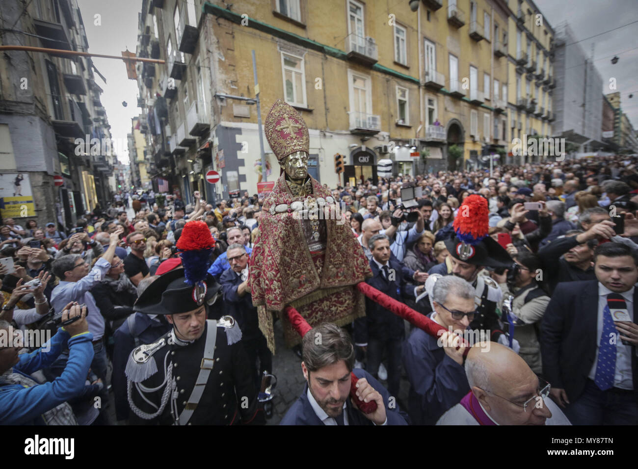 Miracle of the Blood procession in Naples, Italy. The confirmation of ...
