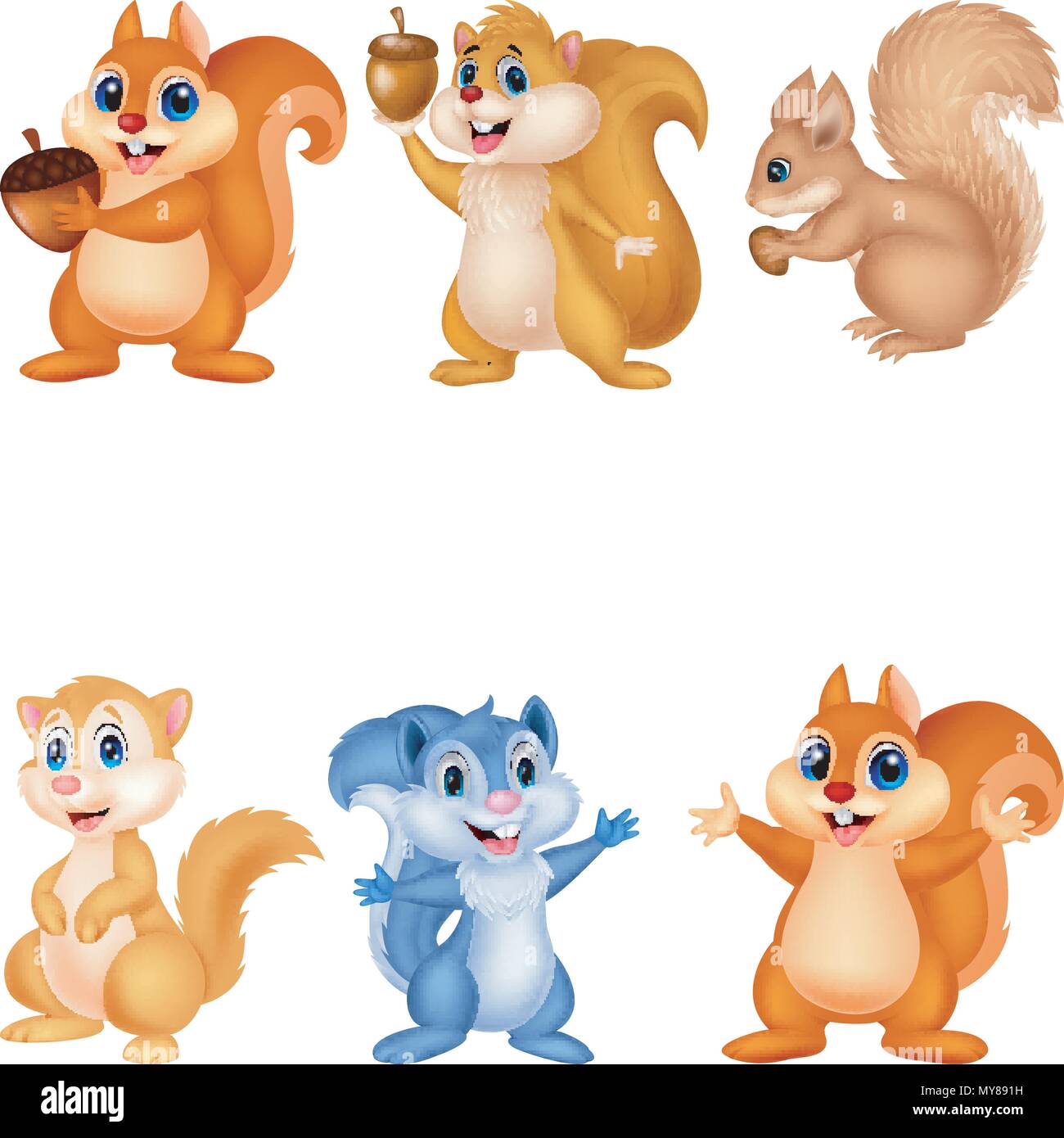 Cartoon squirrel collection set Stock Vector Image & Art - Alamy