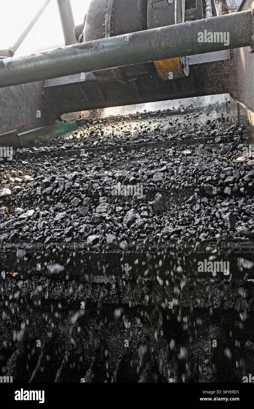 Open Pit Coal Mining and processing in South Africa. Washing and ...