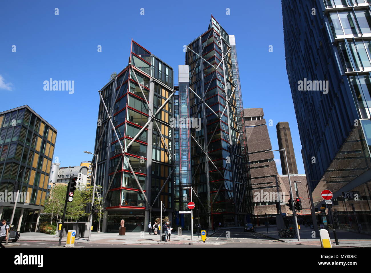 London - May 4, 2018. Neo Bankside development designed by Rogers Stirk ...