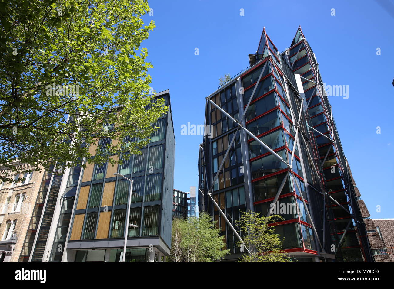London - May 4, 2018. Neo Bankside development designed by Rogers Stirk ...