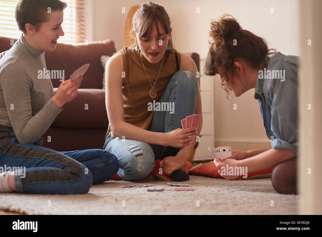 Friends Playing Cards Home High Resolution Stock Photography and Images ...