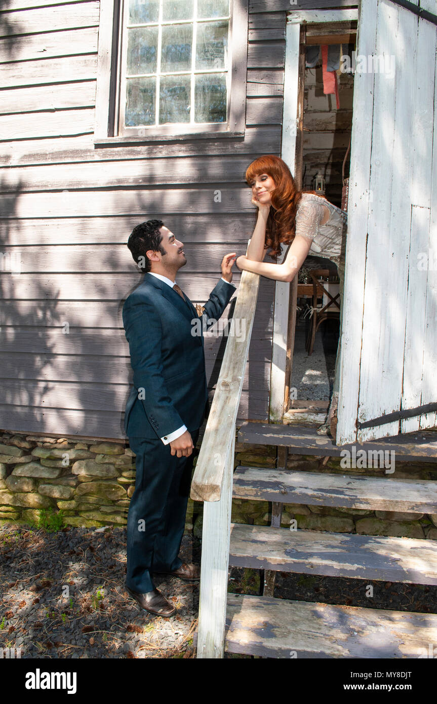 Millennial couple's barn wedding Stock Photo - Alamy