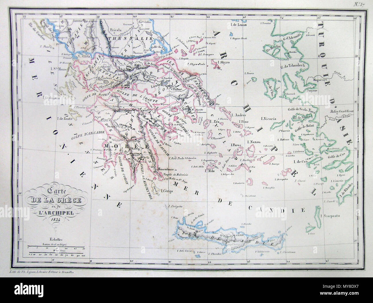 . Carte de la Grece en de L’Archipel 1834. English: This is a beautiful ...