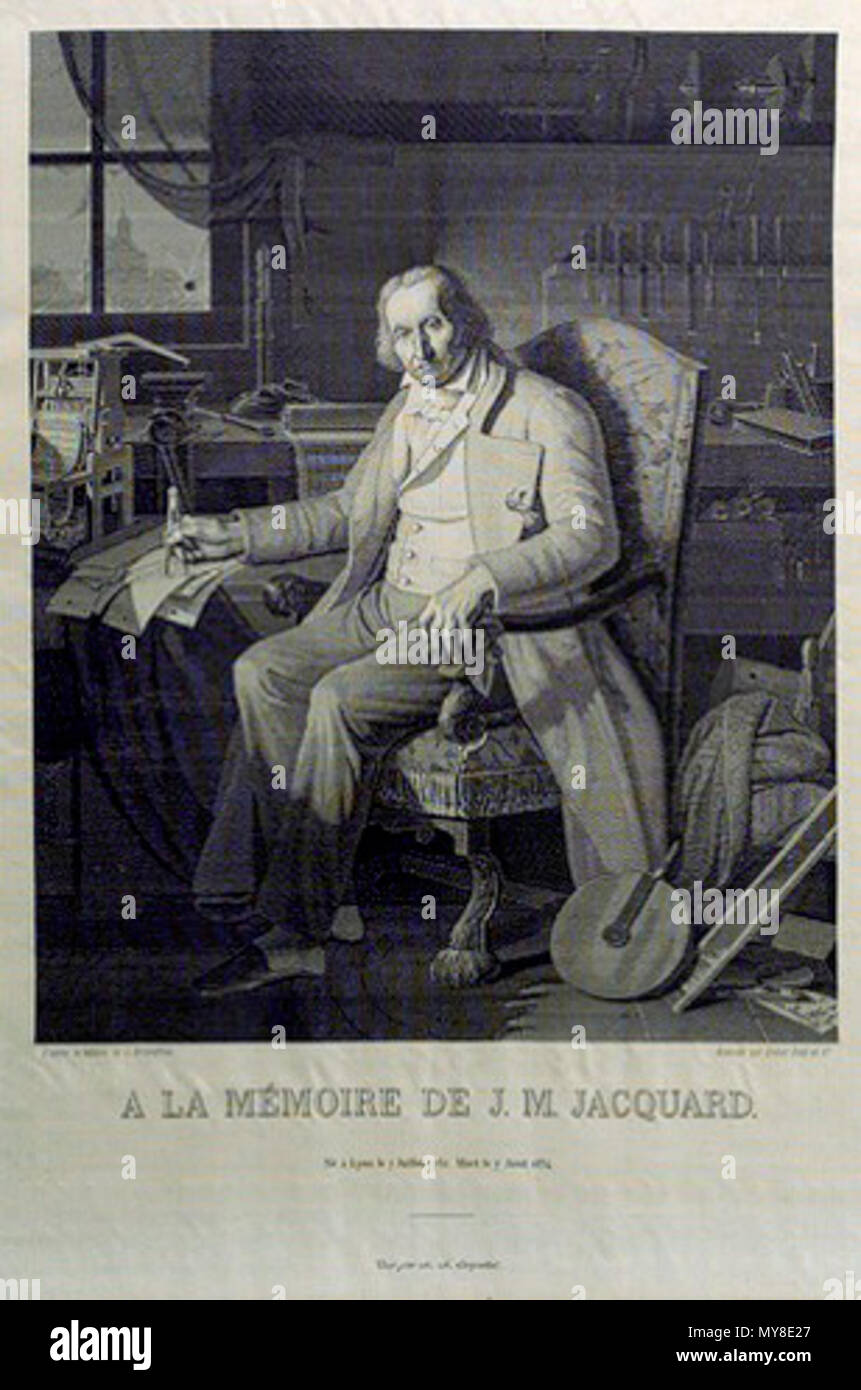 . English: Portrait of Joseph Marie Jacquard (1752-1834) . 3 July 1839 ...