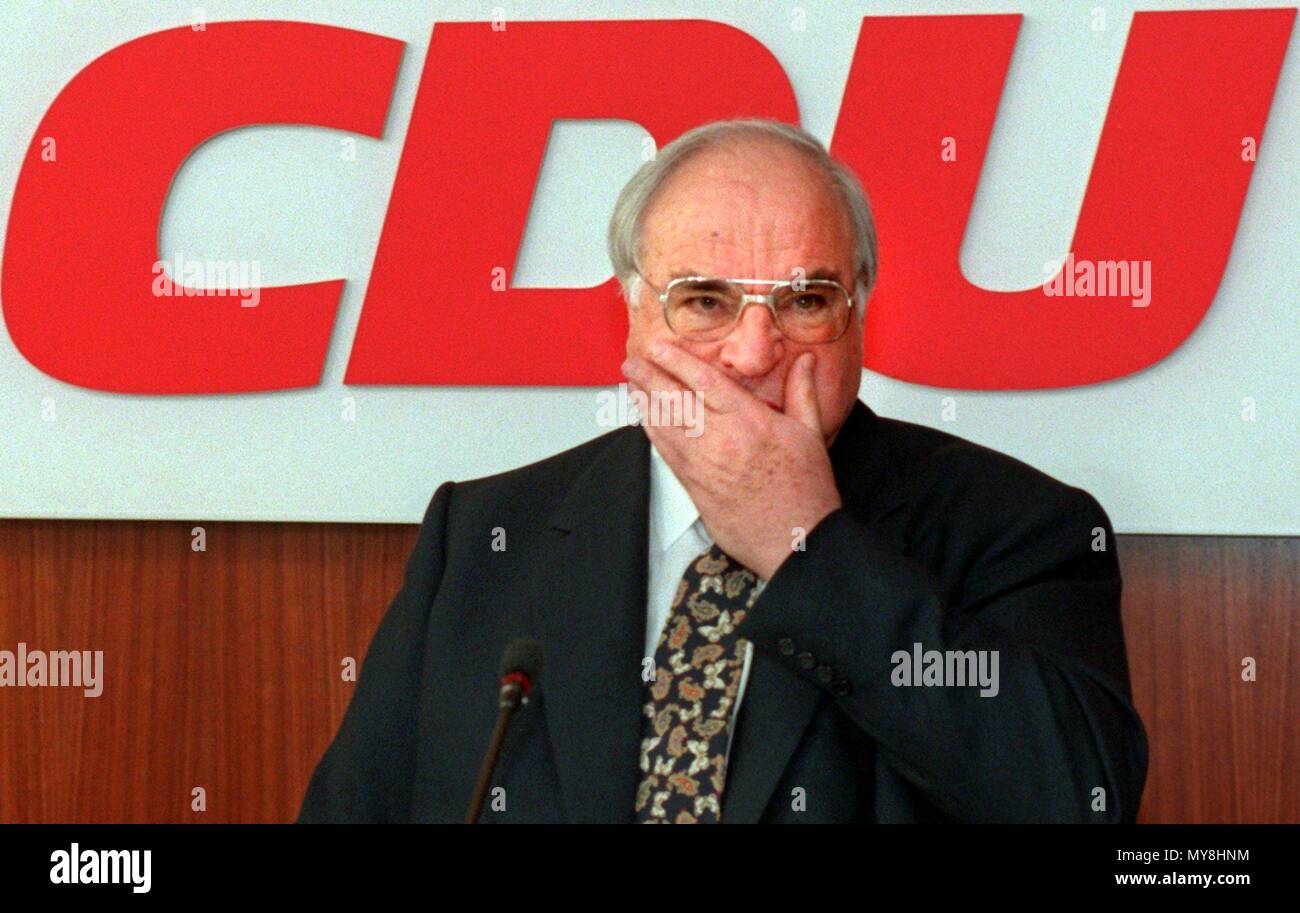 German Chancellor Helmut Kohl pictured before the start of a meeting of ...