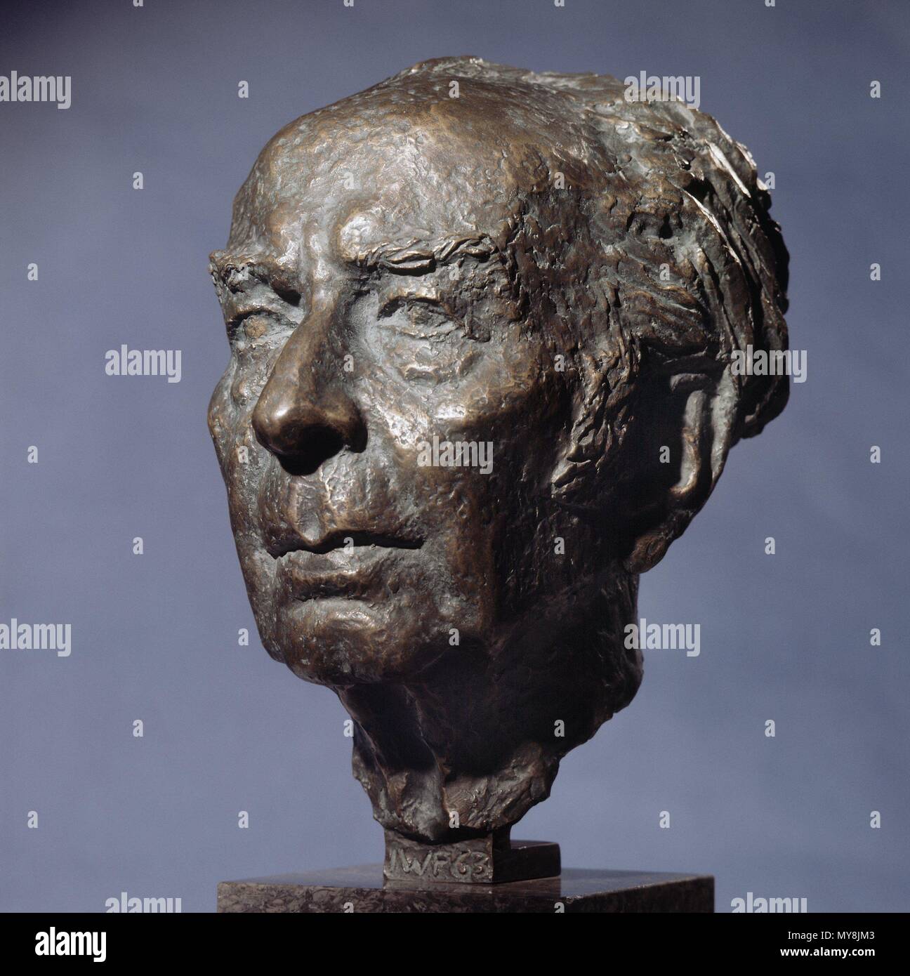 A bust of German President Theodor Heuss (1884-1963) created by ...
